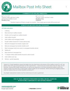 Mailbox Post Installation Guide - Swenson Granite Works